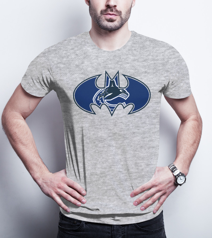 Vancouver Canucks Orca Batman Logo Fusion T-Shirt