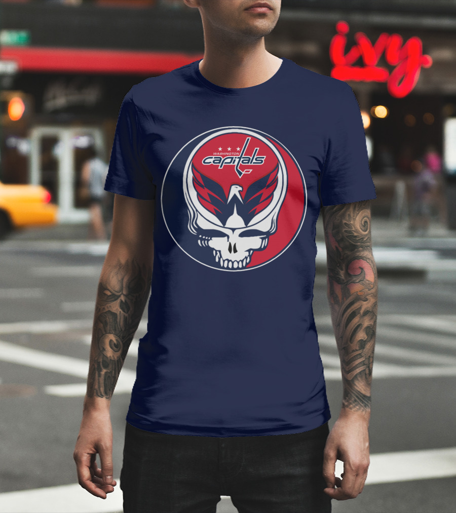 Washington Capitals Deadheads Hockey Logo Crest T-Shirt