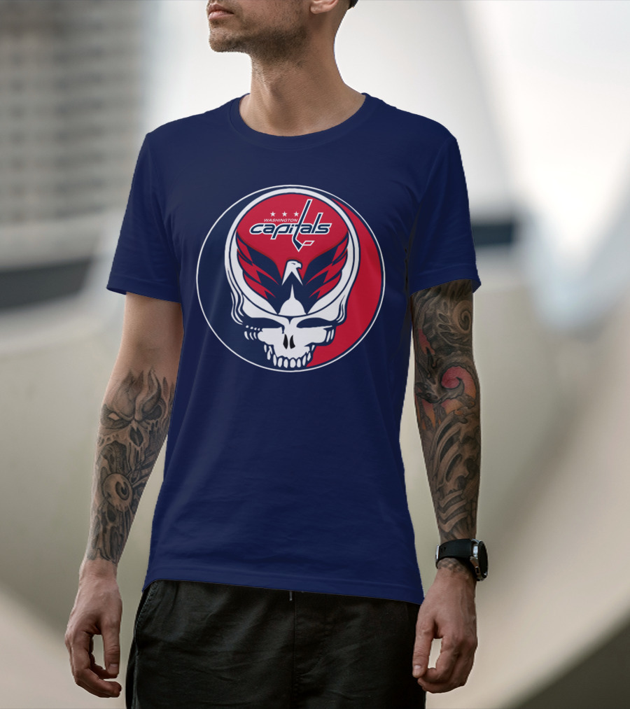 Washington Capitals Deadheads Hockey Logo Crest T-Shirt