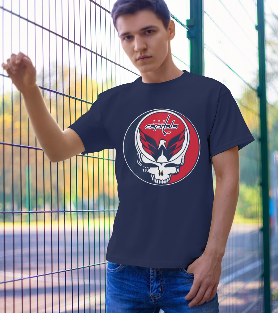 Washington Capitals Deadheads Hockey Logo Crest T-Shirt
