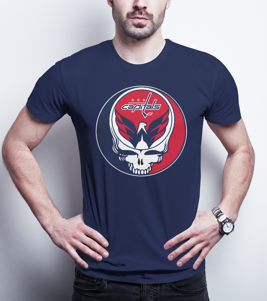 Washington Capitals Deadheads Hockey Logo Crest T-Shirt