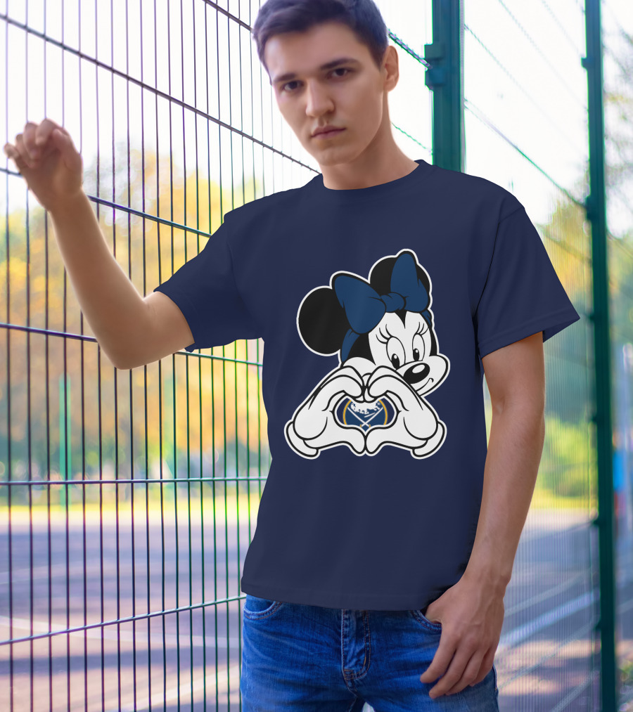 Buffalo Sabres Minnie Mouse Heart Hands T-Shirt