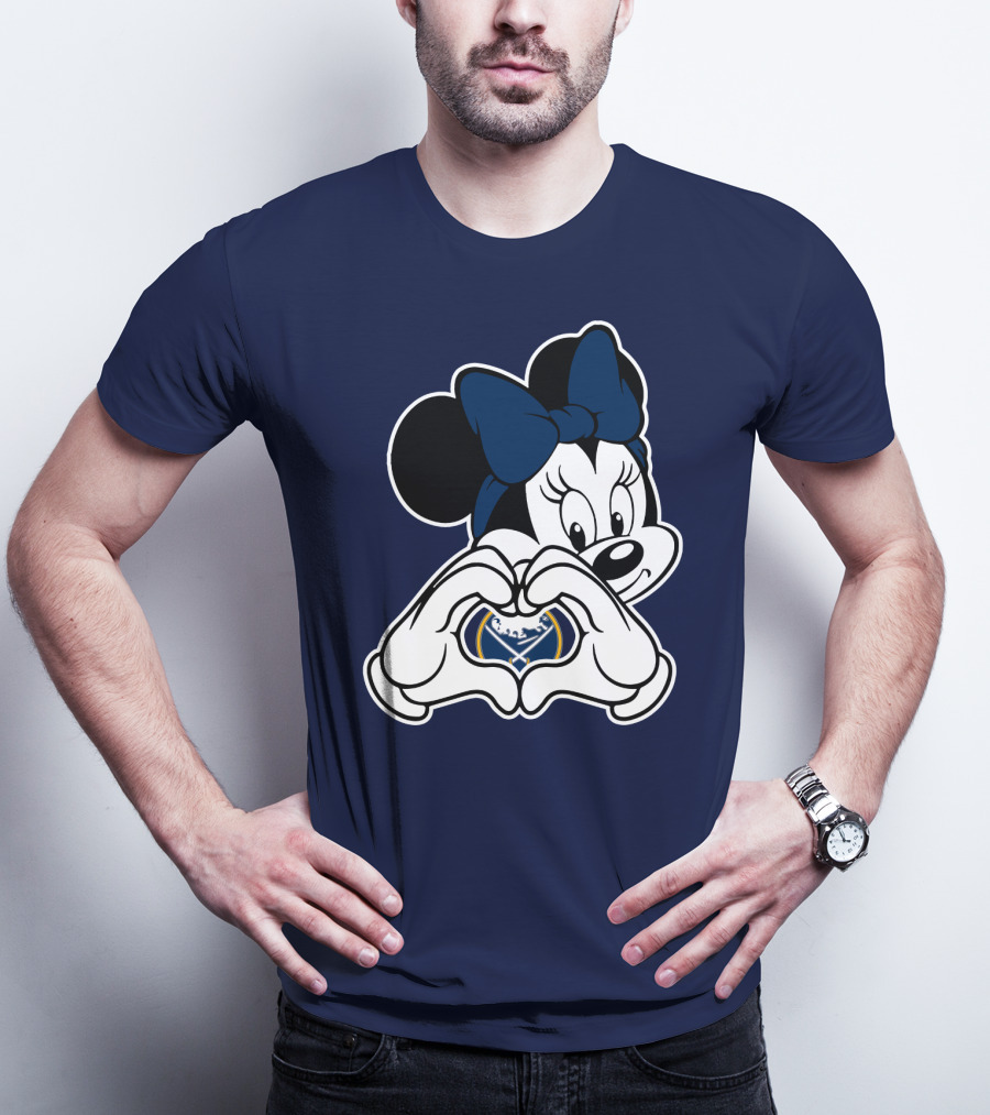 Buffalo Sabres Minnie Mouse Heart Hands T-Shirt