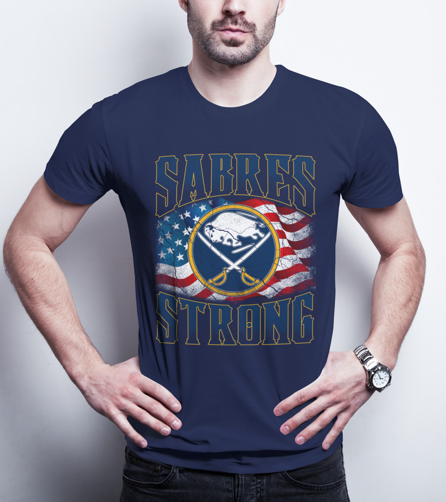 Sabres Strong Buffalo American Flag T-Shirt
