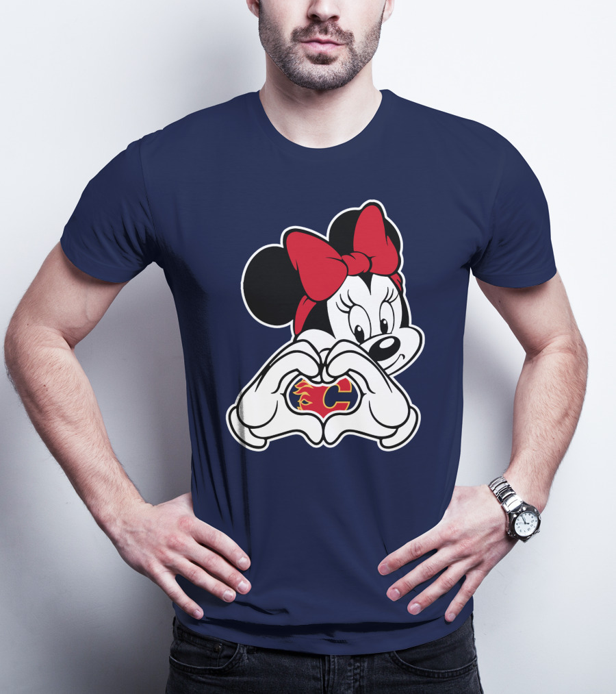 Minnie Heart Hands Calgary Flames T-Shirt
