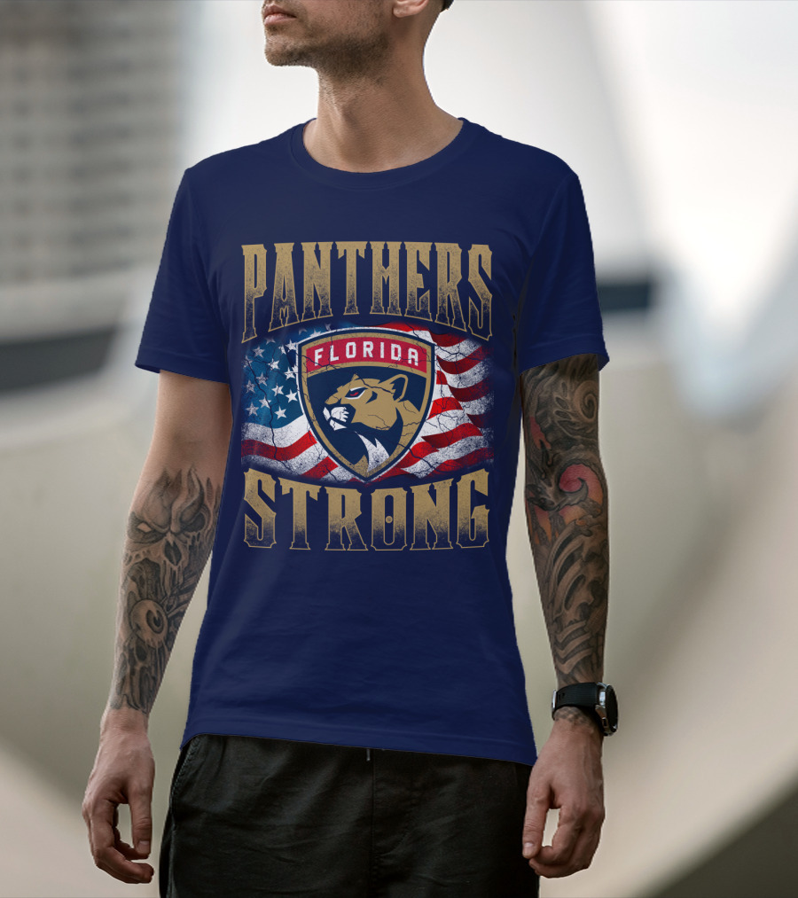Panthers Strong Florida American Flag T-Shirt
