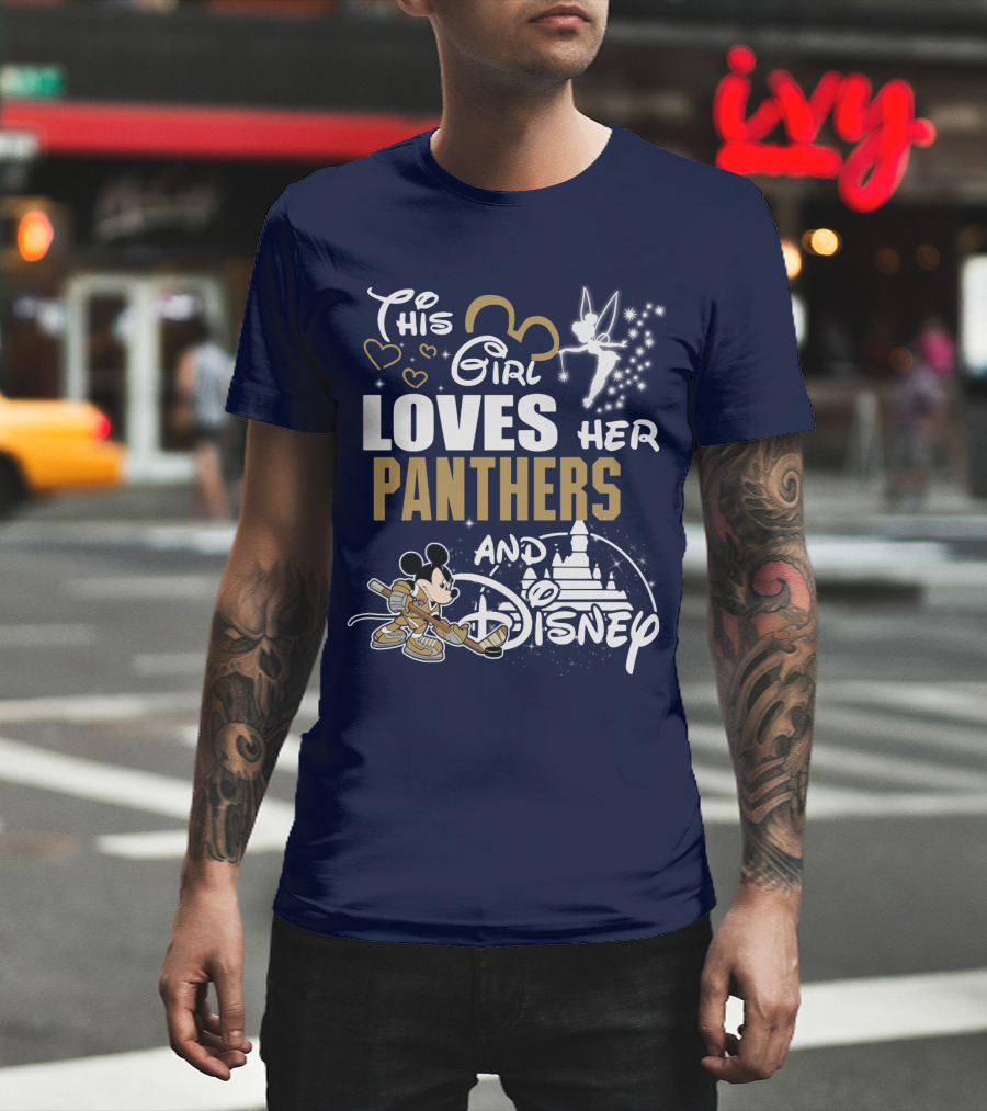This Girl Loves Her Panthers And Disney T-Shirt