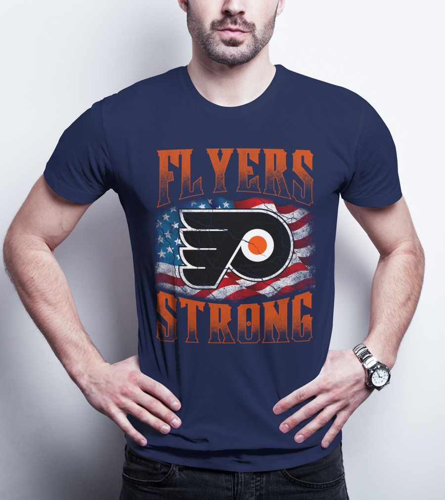 Flyers Strong Philadelphia American Flag T-Shirt