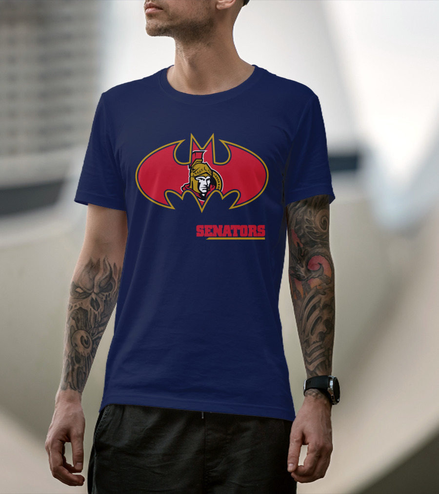 Senators Bat Symbol With Ottawa Senators T-Shirt