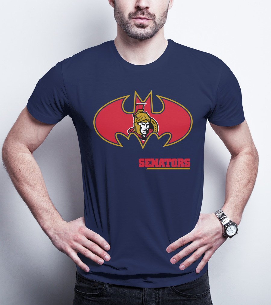Senators Bat Symbol With Ottawa Senators T-Shirt