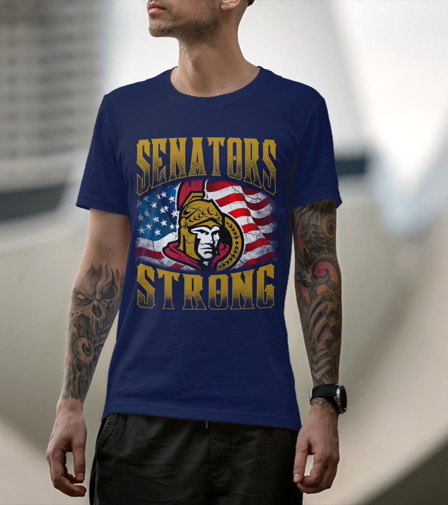 Senators Strong Ottawa Senators American Flag T-Shirt