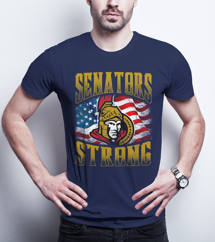 Senators Strong Ottawa Senators American Flag T-Shirt
