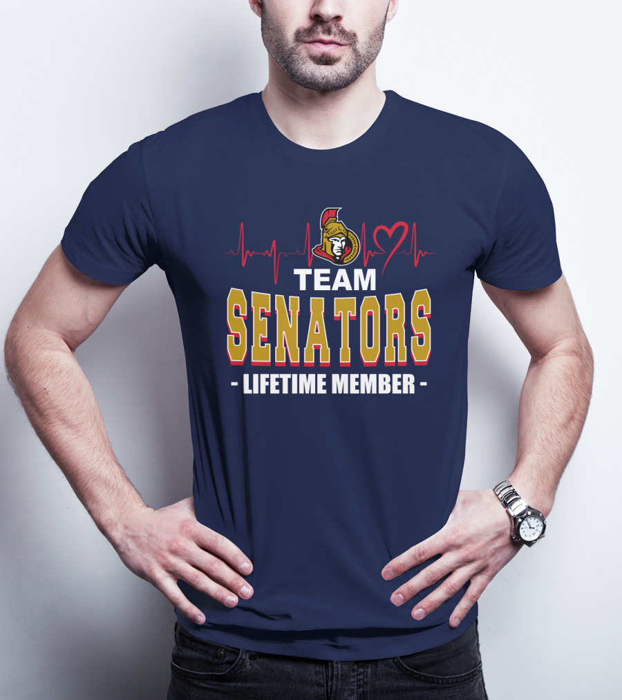 Team Senators Lifetime Member Ottawa Senators Heartbeat T-Shirt