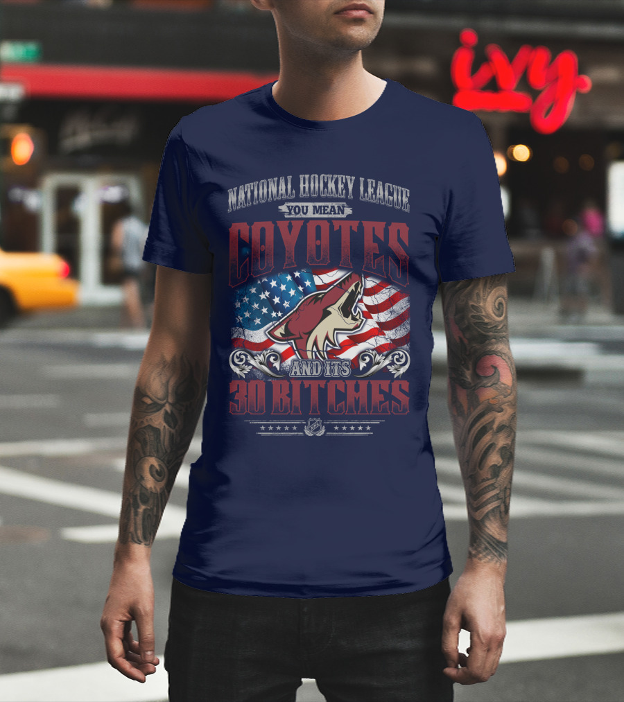 National Hockey League Coyotes And Its 30 Bitches American Flag T-Shirt