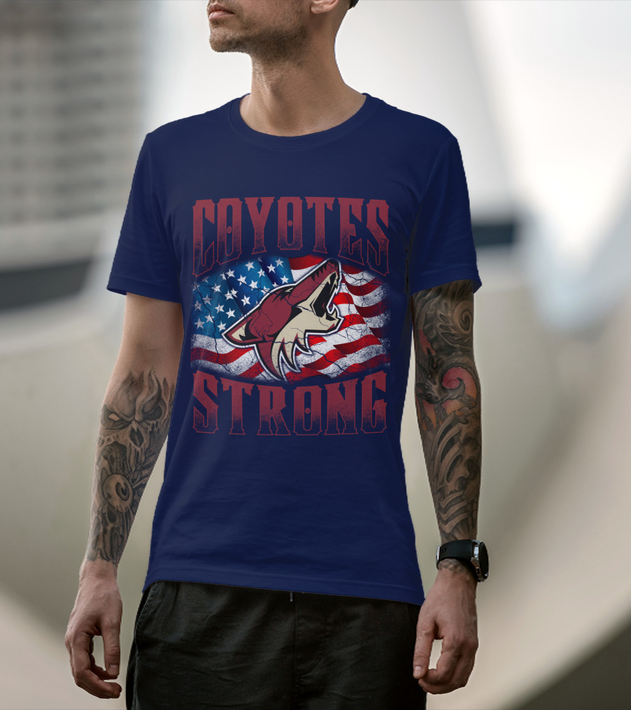 Coyotes Strong American Flag T-Shirt