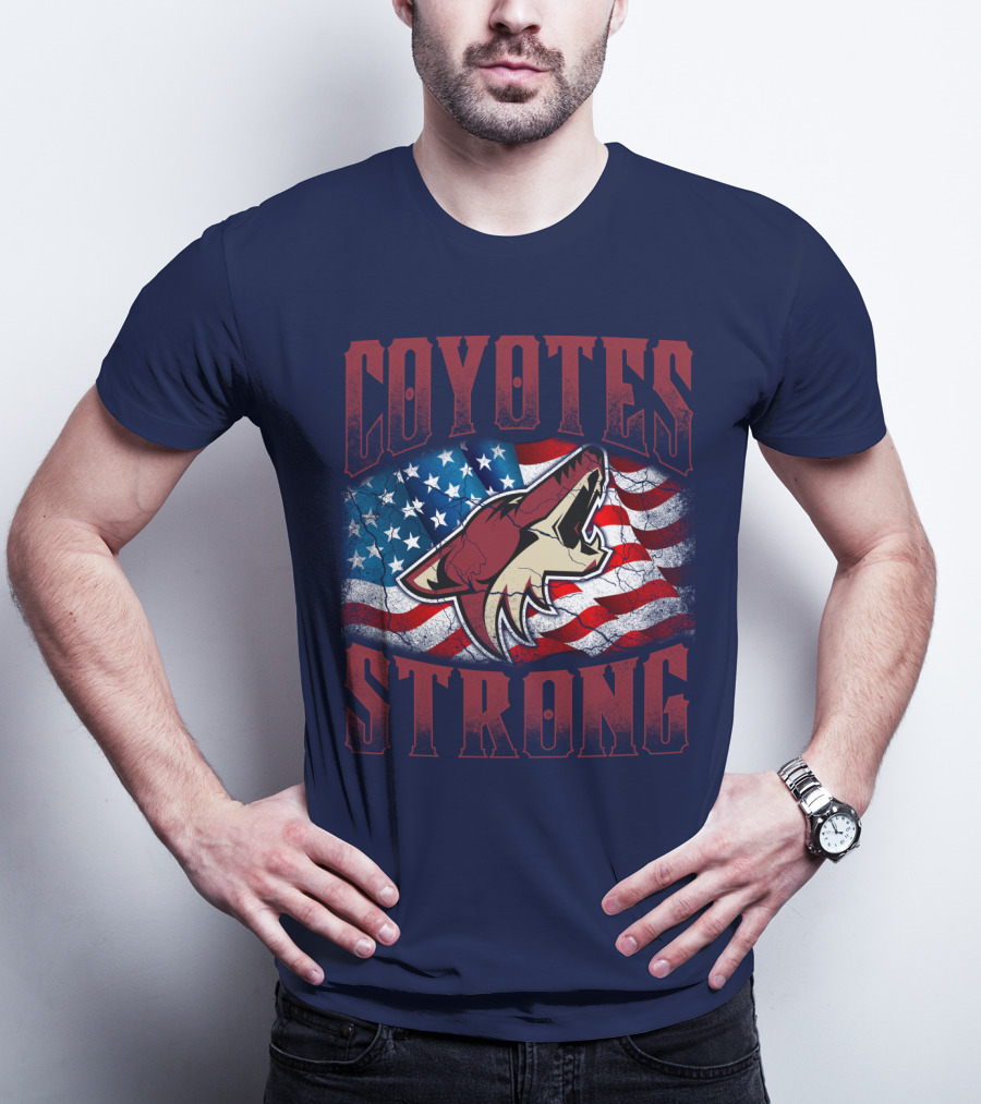 Coyotes Strong American Flag T-Shirt