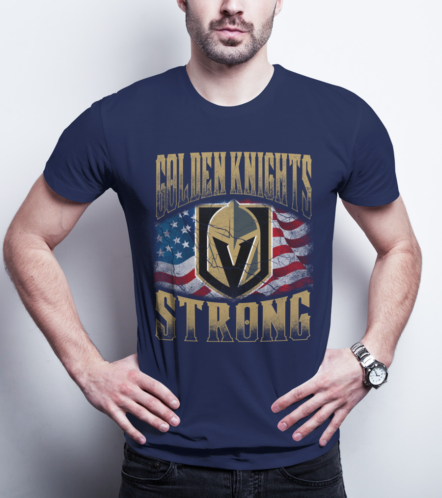 Golden Knights Strong American Flag T-Shirt