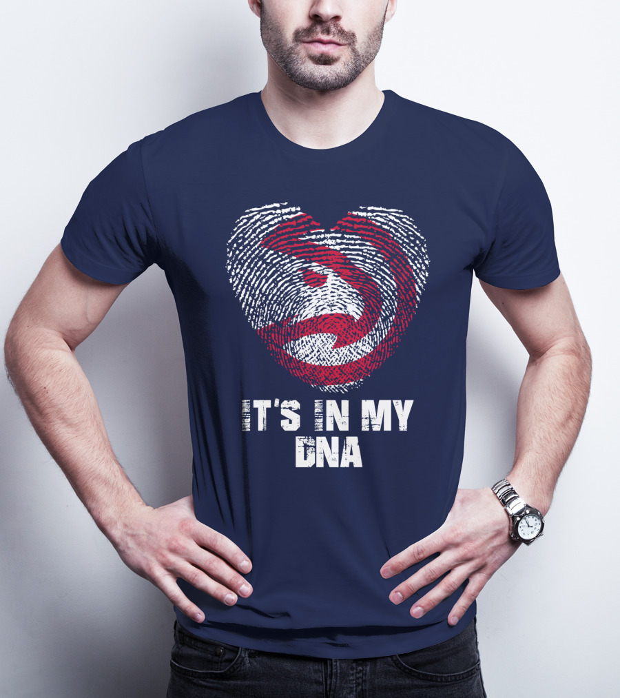 Atlanta Hawks It's In My Dna Fingerprint Heart T-Shirt