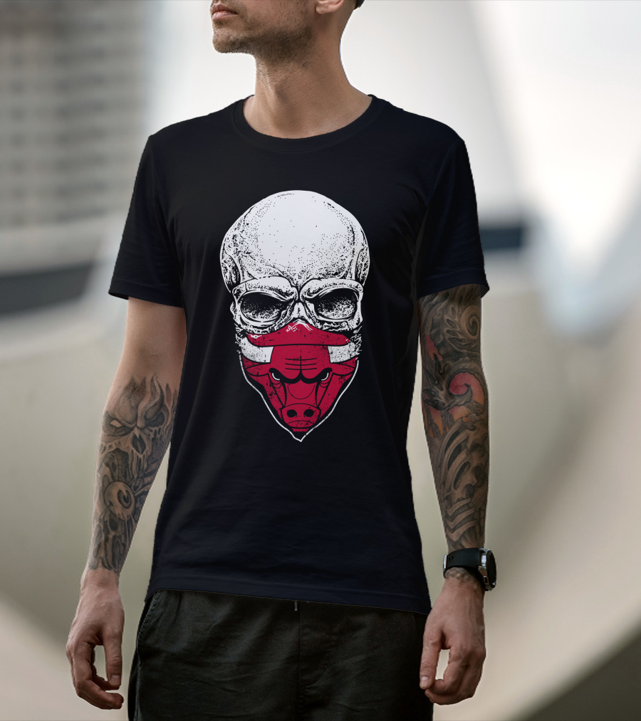 Chicago Bulls Skull Bulls Face T-Shirt