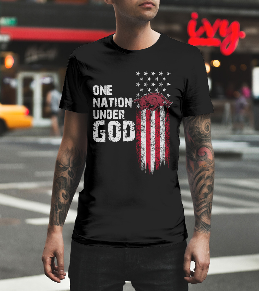 Arkansas Razorbacks One Nation Under God T-Shirt