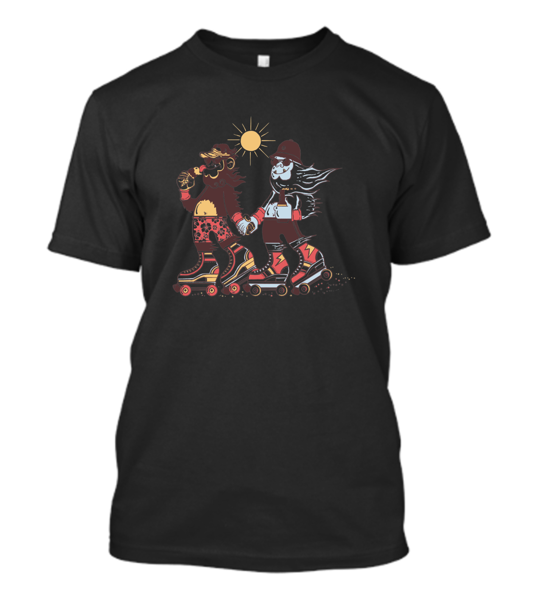 Magic Summer Roller Skating Bears Under The Sun T-Shirt