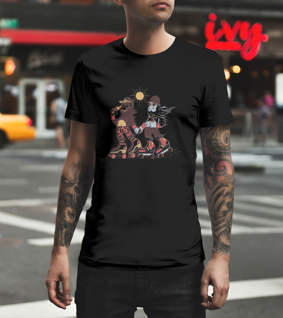 Magic Summer Roller Skating Bears Under The Sun T-Shirt