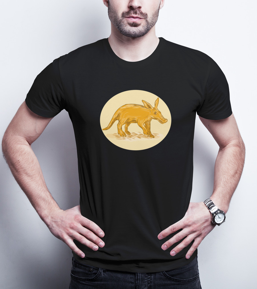 Aardvark African Ant Bear Drawing Golden T-Shirt