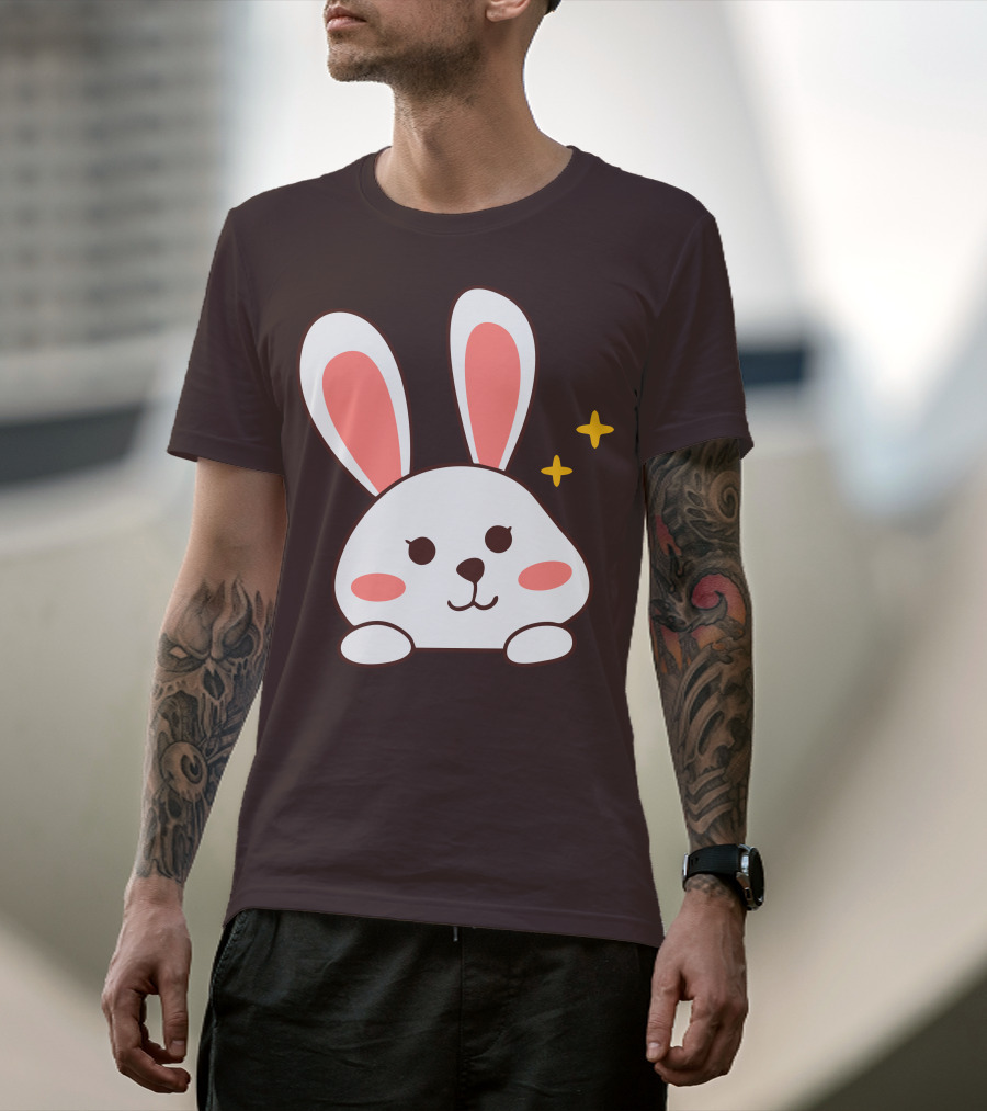 Cute Leveret Bunny Face With Sparkles T-Shirt