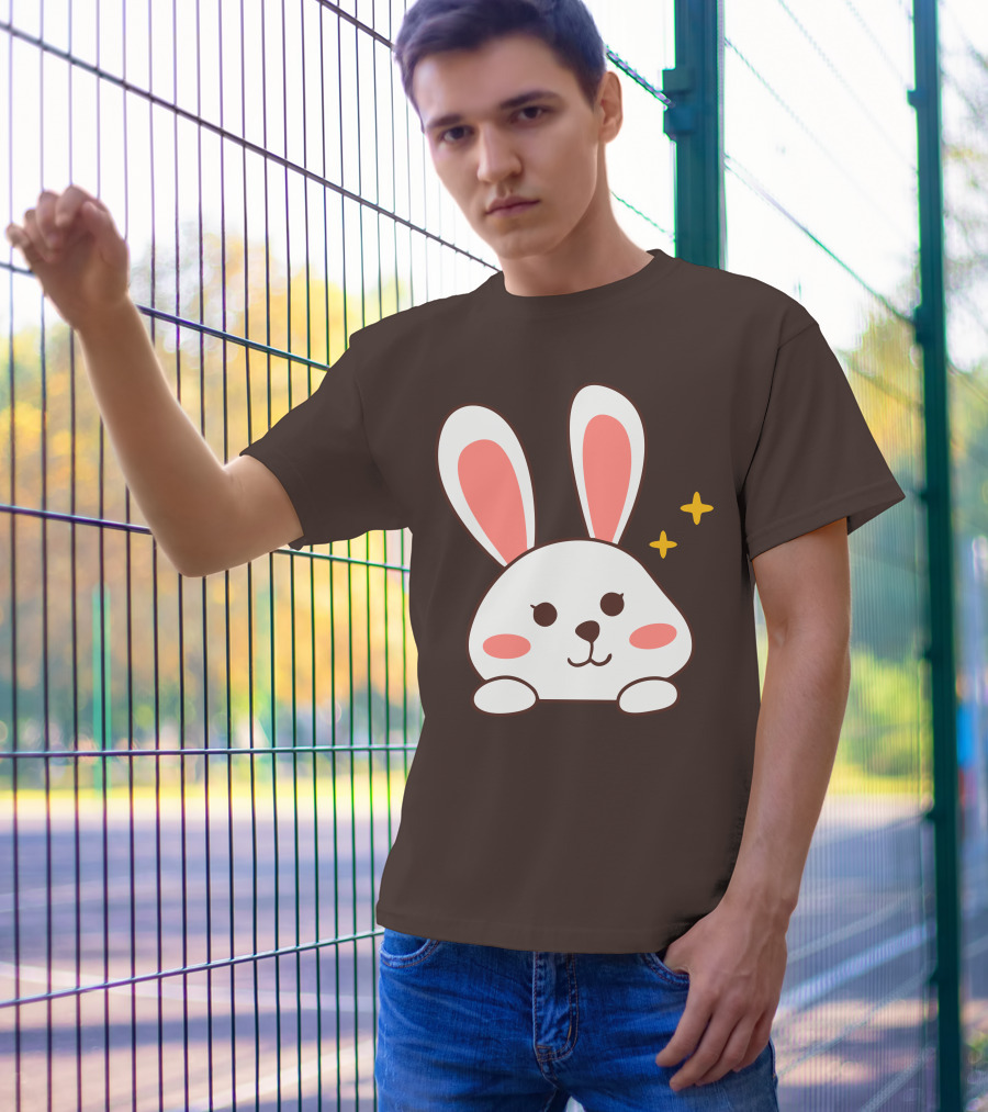 Cute Leveret Bunny Face With Sparkles T-Shirt