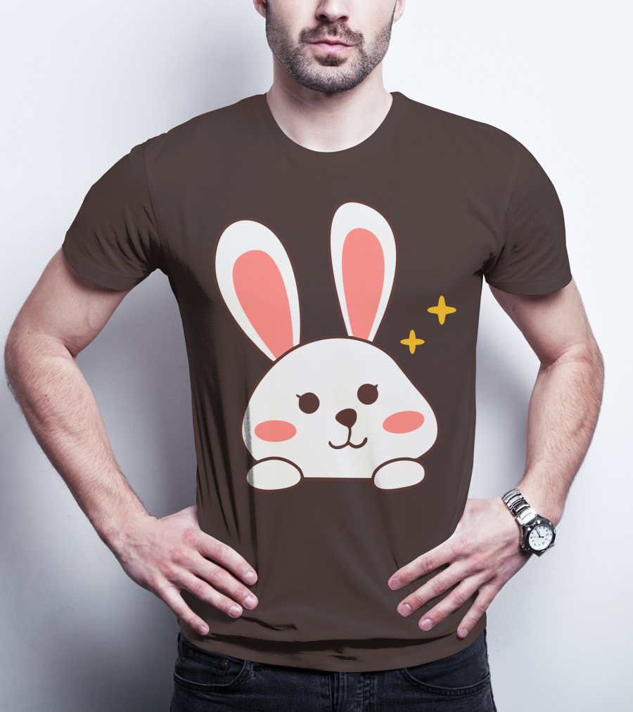 Cute Leveret Bunny Face With Sparkles T-Shirt