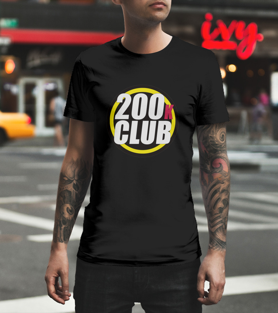 200K Club Dark Edition Bold Yellow Circle T-Shirt