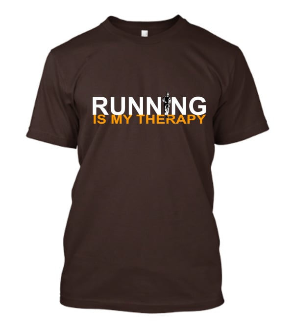 RUNNING IS MY THERAPY Jogger Icon In Letter N T-Shirt