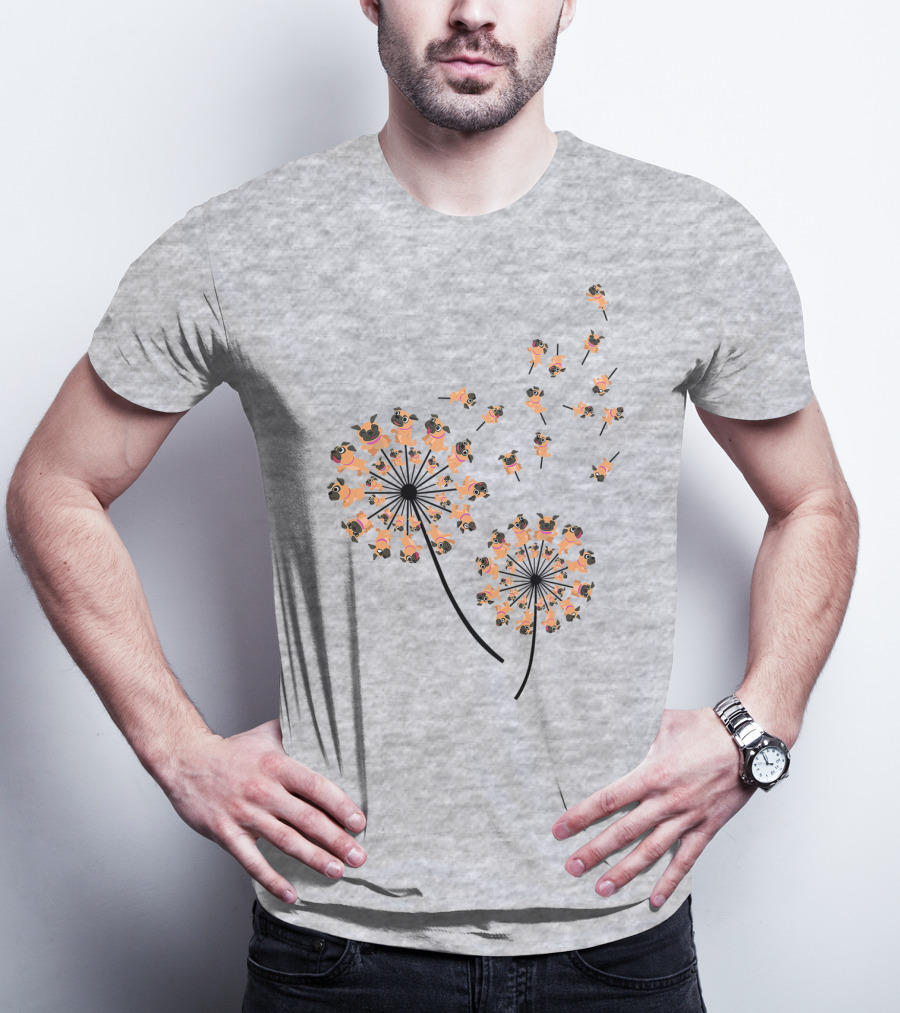 Pug Blossoms In Dandelion Puff Transformation T-Shirt