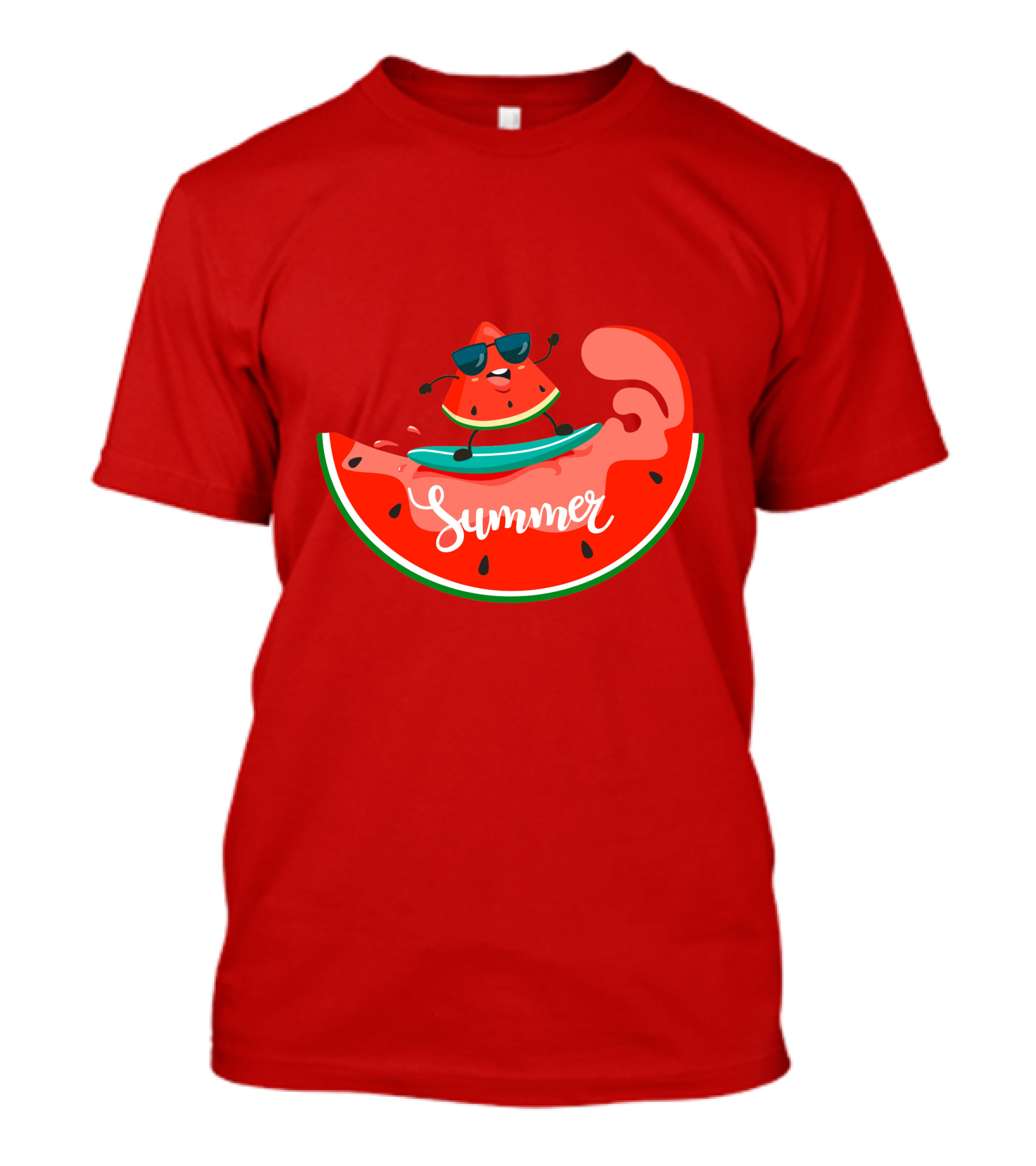 Summer Vacation Watermelon Surfing Trip Fun T-Shirt