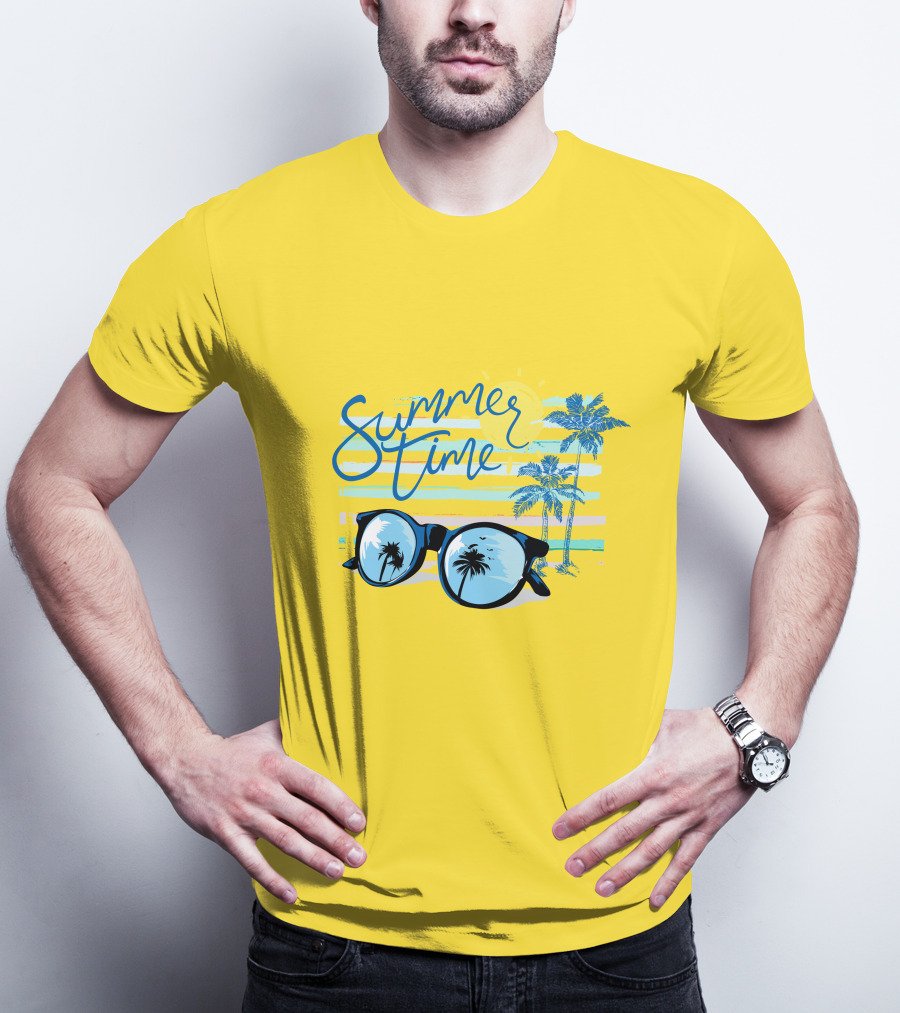 Summer Time Sunglasses Palm Trees Beach T-Shirt