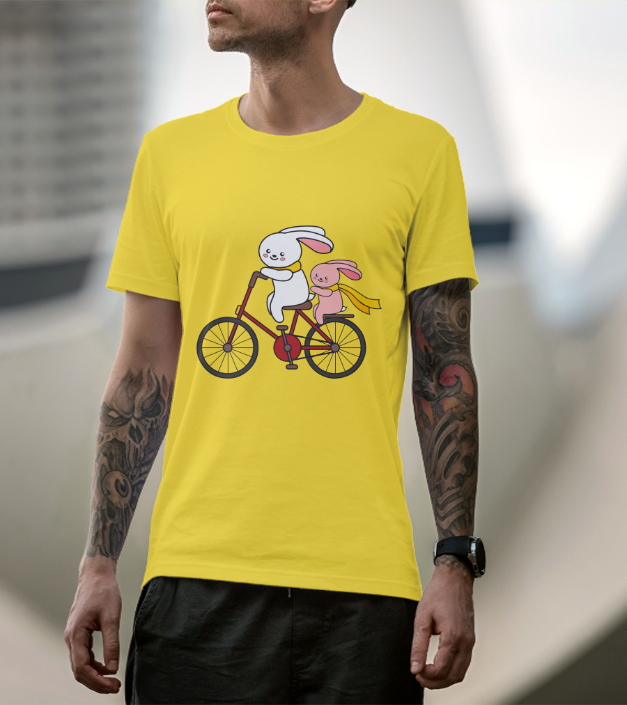 Bunny Bicycle Ride With Yellow Scarf T-Shirt