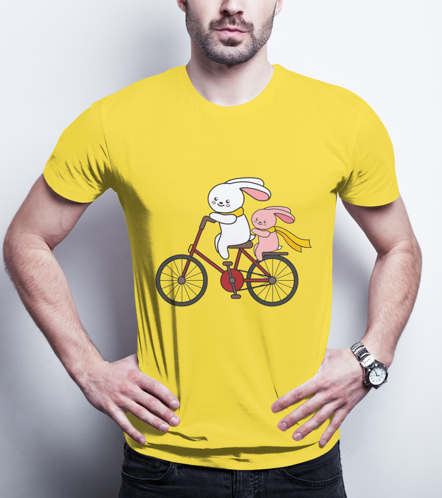 Bunny Bicycle Ride With Yellow Scarf T-Shirt