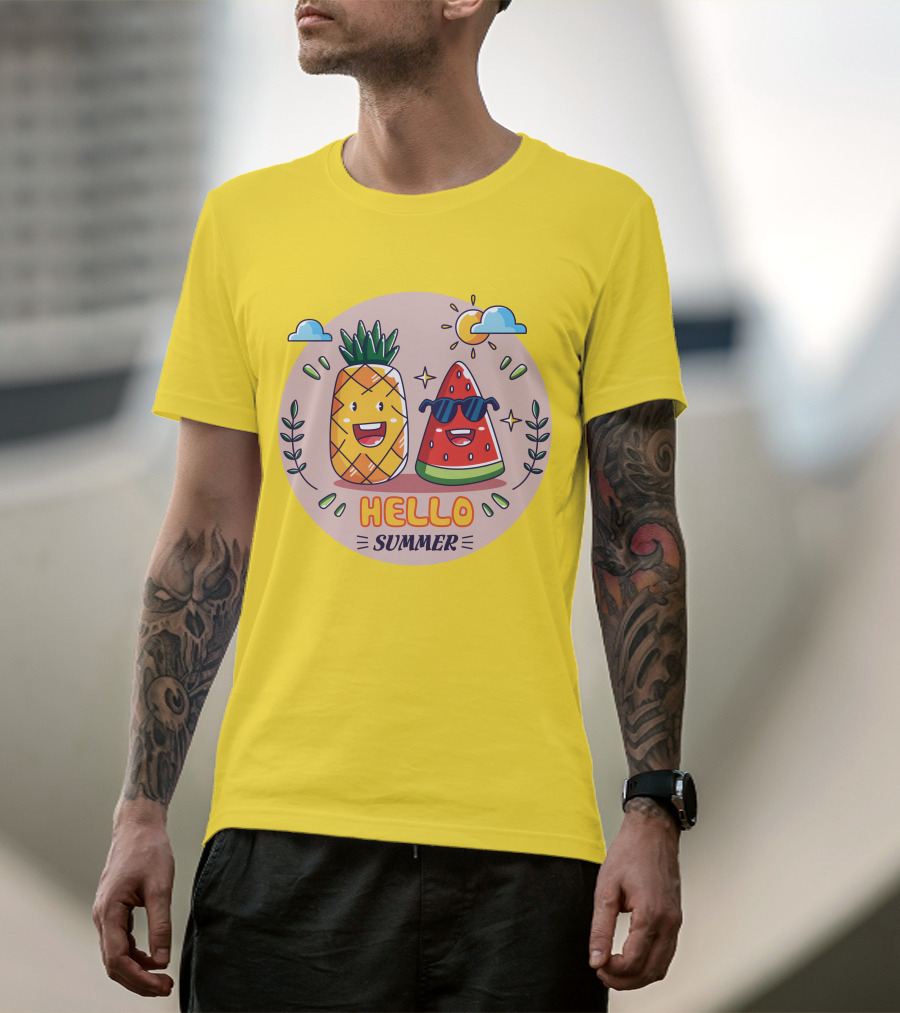 Hello Summer Pineapple And Watermelon Friends T-Shirt