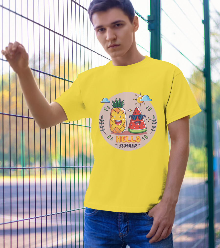 Hello Summer Pineapple And Watermelon Friends T-Shirt