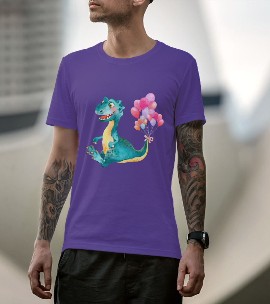 Dinosaur With Colorful Balloons T-Shirt
