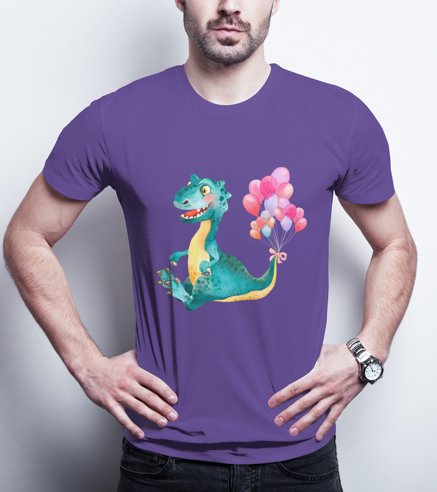 Dinosaur With Colorful Balloons T-Shirt