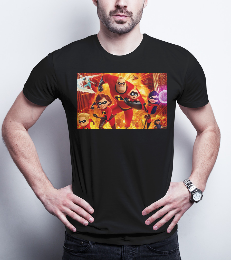 The Incredibles Family Action Adventure Pixar Scene T-Shirt