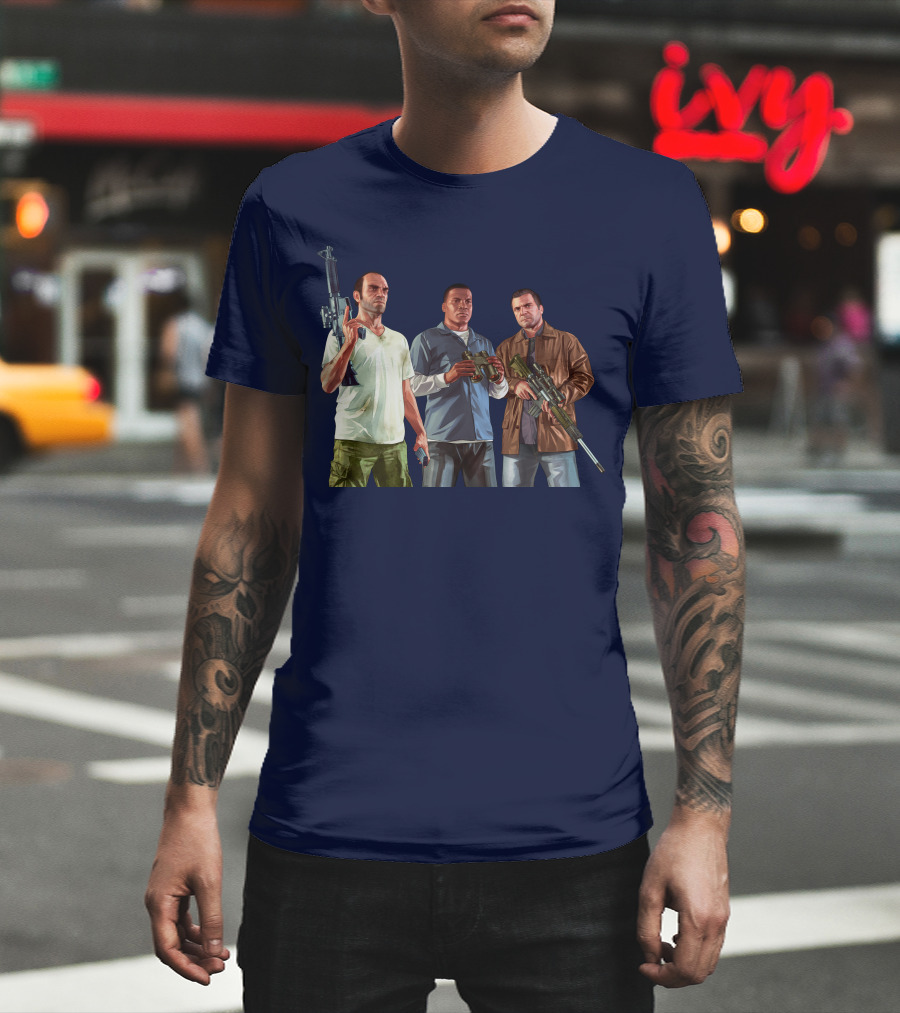 Grand Theft Auto Characters With Weapons T-Shirt