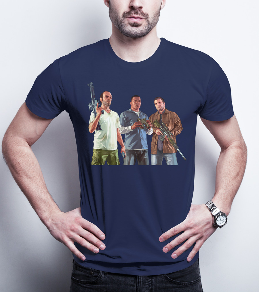 Grand Theft Auto Characters With Weapons T-Shirt