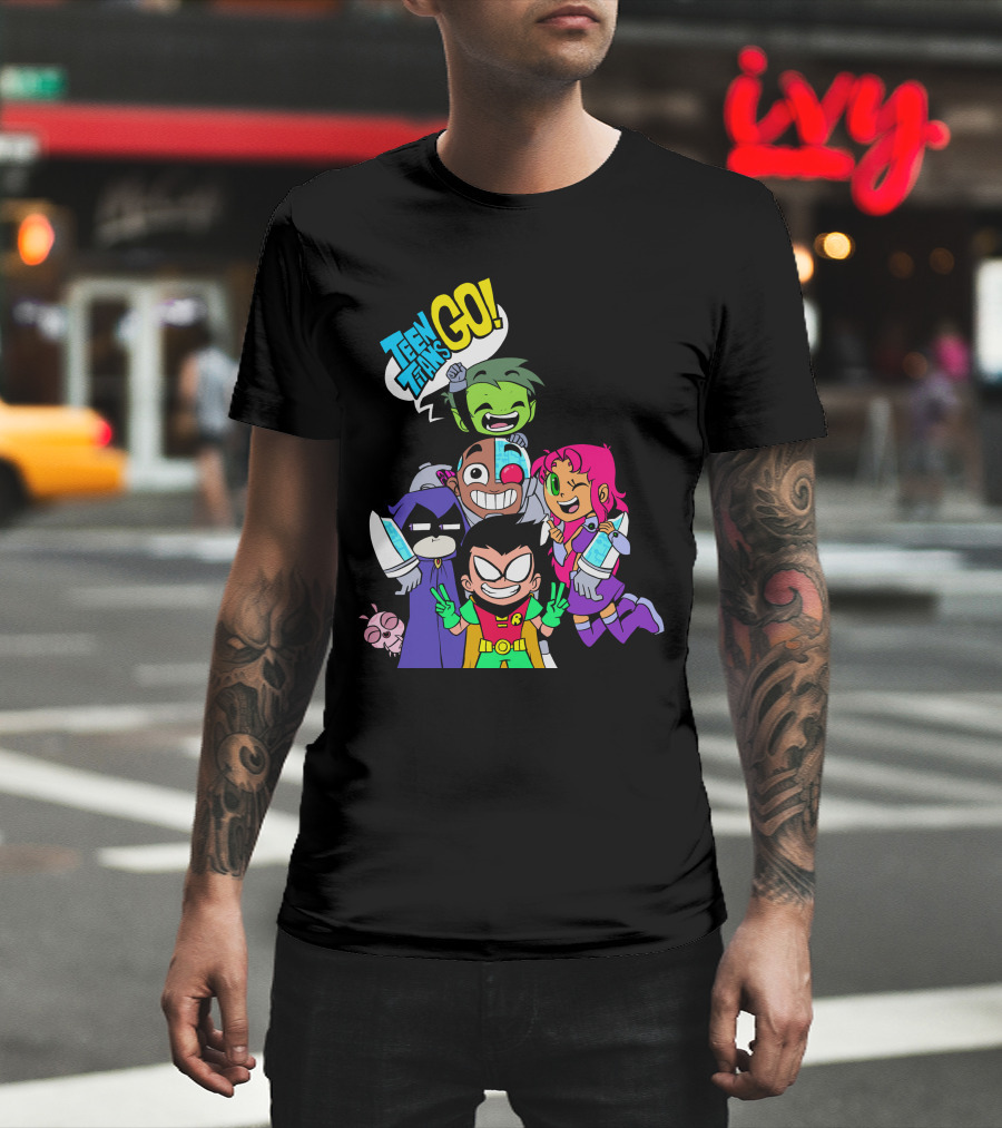 Teen Titans Go Animated Characters Group T-Shirt