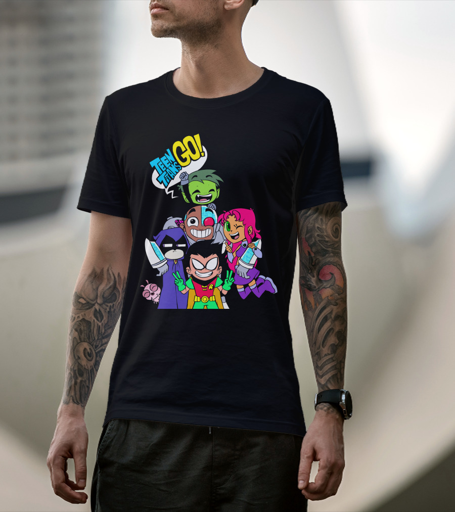 Teen Titans Go Animated Characters Group T-Shirt
