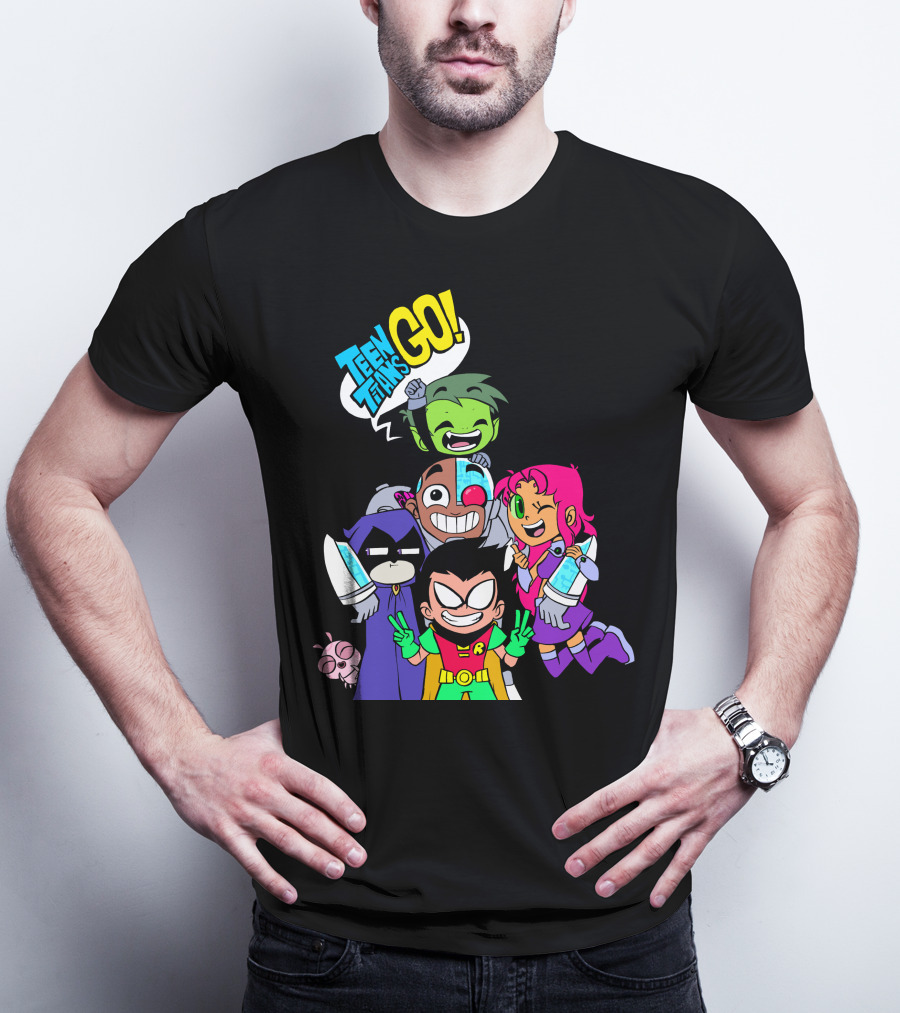 Teen Titans Go Animated Characters Group T-Shirt