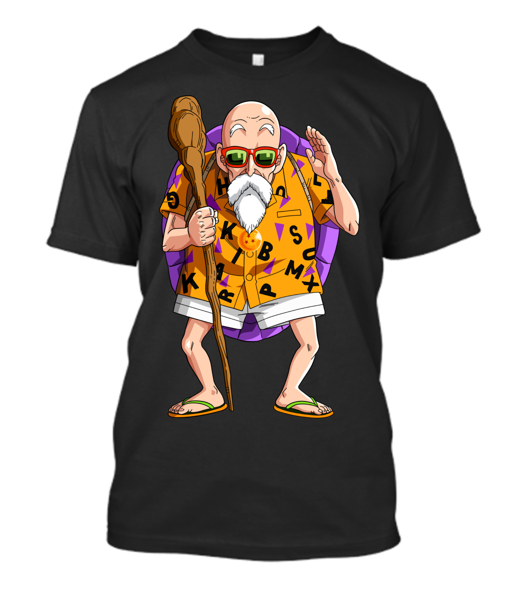 Dragon Turtle Hermit Character With Glasses And Staff T-Shirt