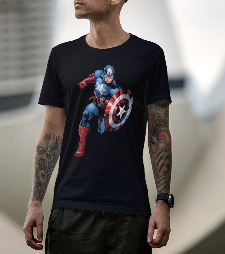 Captain America Superhero Iconic Shield Marvel Universe T-Shirt