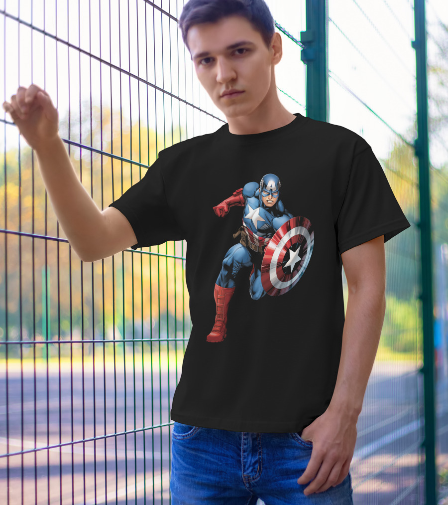 Captain America Superhero Iconic Shield Marvel Universe T-Shirt